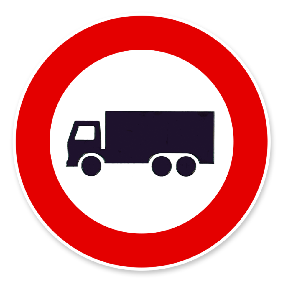 Verbodsbord Vrachtwagen - aluminium - Betervoorbereid.nl