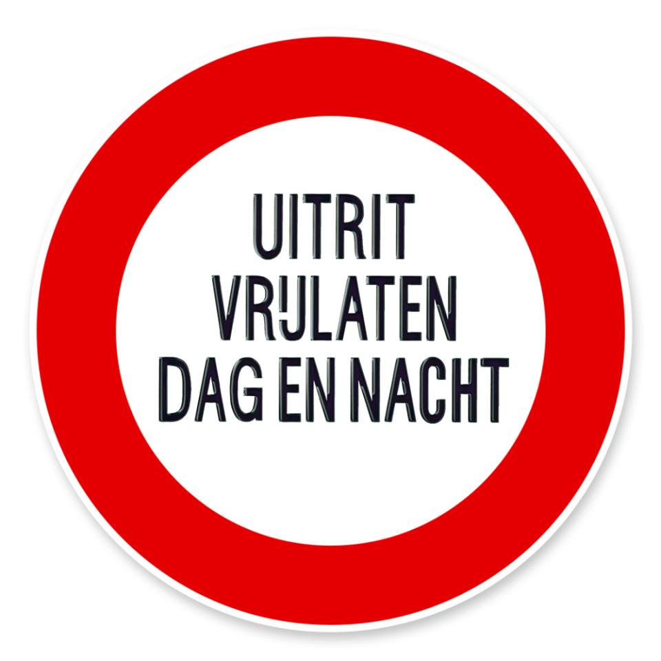 Uitrit Vrijhouden - Aluminium bord 40 cm - Betervoorbereid.nl