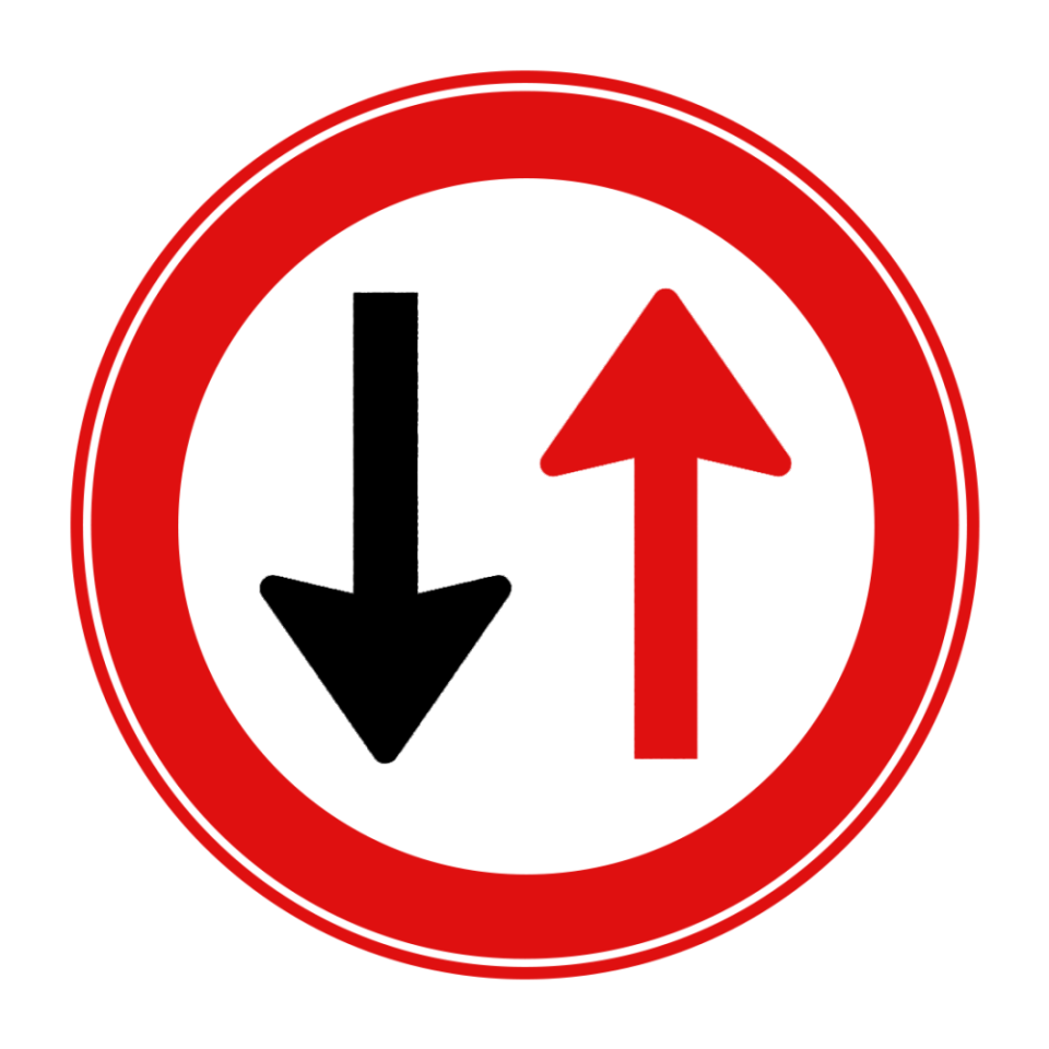 Verkeersbord tegenligger heeft voorrang - Betervoorbereid.nl